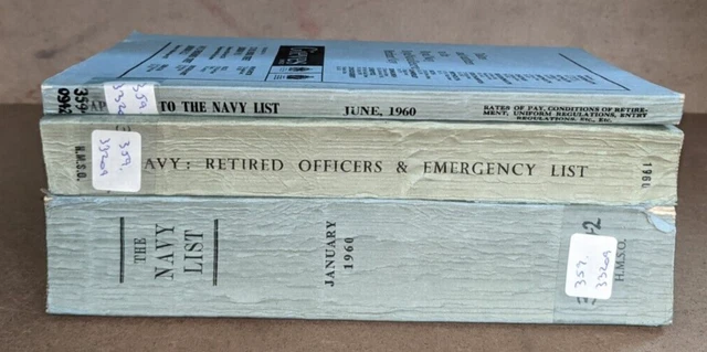 THE NAVY LIST, Appendix and Retired Officers & Emergency List: 1960 £20 ...