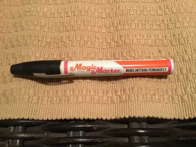 VINTAGE MAGIC MARKER! Black Ink With Clip! Old School Smell!! Writes ...