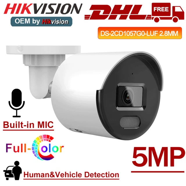 FULL COLORVU 5MP Security Bullet IP Camera MIC POE OEM Hikvision DS ...