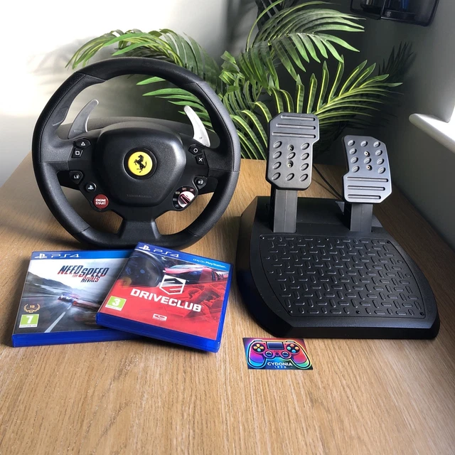THRUSTMASTER T80 FERRARI 488 GTB Edition Wheel + Pedals & Games Bundle ...