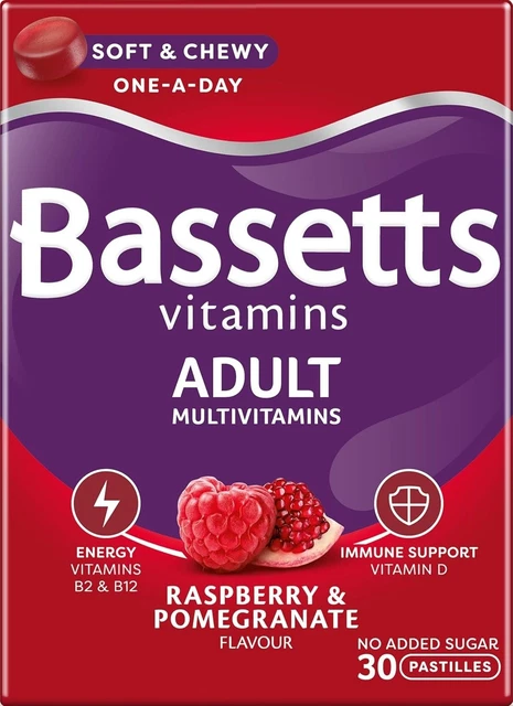 BASSETTS VITAMINS ADULT Raspberry & Pomegranate Flavour Multivitamins ...