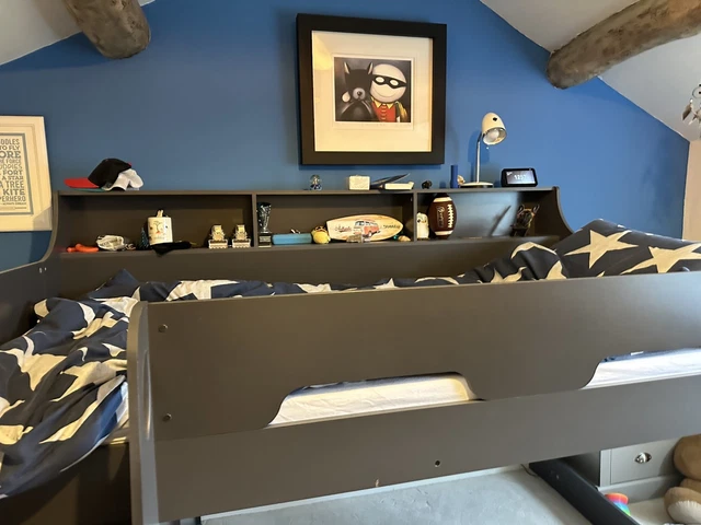 GREY SINGLE CABIN Bed With Drawers £125.50 - PicClick UK