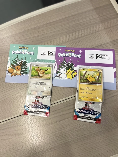 PIKACHU & EEVEE pokemon together promo cards and envelope Poke Post EUR ...