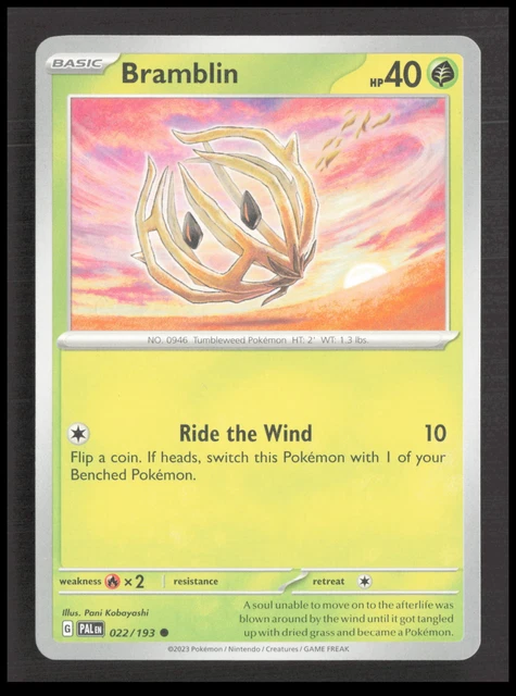 BRAMBLIN 022/193 COMMON SV02: Paldea Evolved Pokemon tcg Card CB-1-3-C ...
