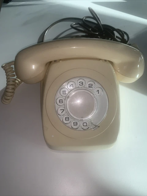 VINTAGE RETRO AWA Plastic Cream Rotary Dial Telephone Australian Decor ...