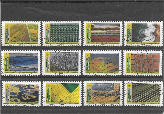 FRANCE 2021. LANDSCAPES. Complete Series Of 12 Aa Obliter Stamps £1.60 ...