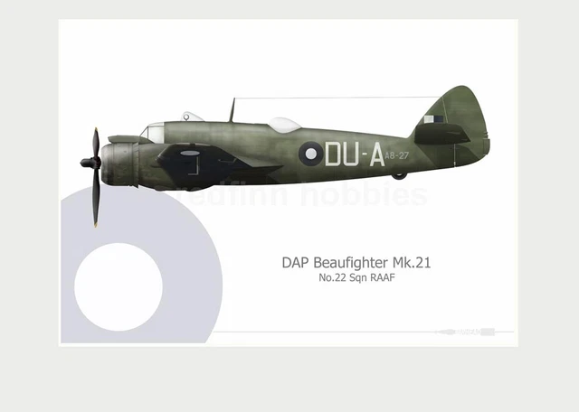 WARHEAD ILLUSTRATED 22 Sqn RAAF Beaufighter DU-A Aircraft Print $29.00 ...