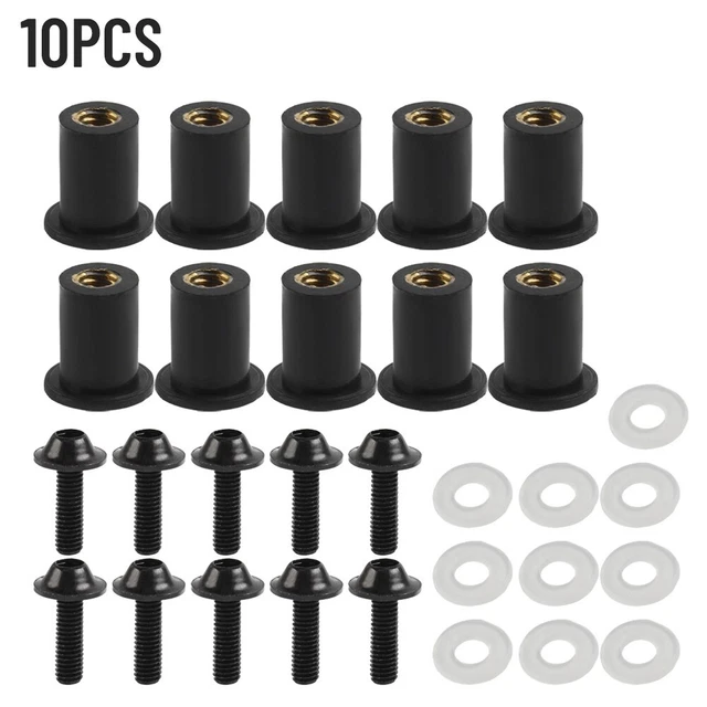 MOTORRAD WINDSCHUTZSCHEIBE M5X16MM /Schrauben Set Schwarz M5 Gummi ...