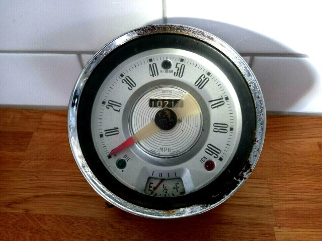 CLASSIC MINI MK1 Morris Silver Faced Smiths Speedo Speedometer Rare ...