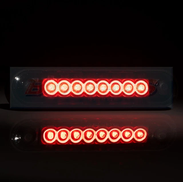 1X SMOKED LONG 8x LED EASY FIT FLUSH FIT RED REAR MARKER LIGHT TRUCK ...