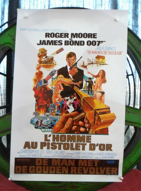1974 THE MAN with the Golden Gun ORIGINAL BELGIAN POSTER James Bond 007 ...