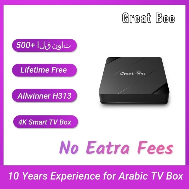 GREAT BEE LIFETIME Free Arabic TV Box Greatbee Arab Live TV Set Top Box ...