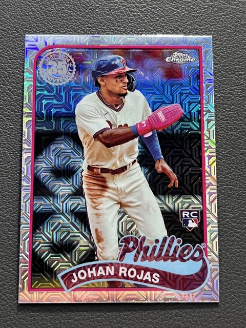 2024 TOPPS SERIES 2 Rookie Johan Rojas rifrattore mojo cromato argento ...