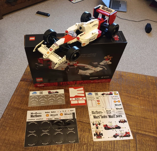 LEGO ICONS: MCLAREN Mp4/4 & Ayrton Senna (10330) with Marlboro stickers ...