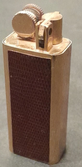 RARE SUPER DANDY briquet de poche français à essence or & cuir ...