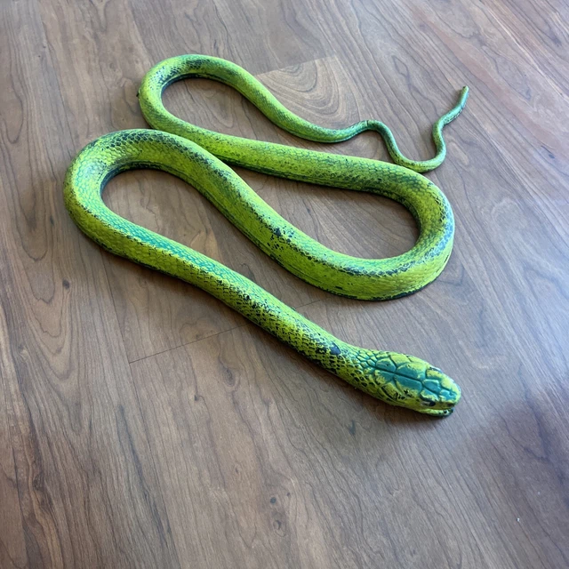 VINTAGE LARGE RED Yellow Black Rubber Toy Snake OVER 5 FEET LONG $27.70 ...