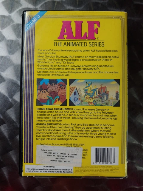 ALF THE ANIMATED Series Volume 3 - VHS Video Tape - Big Box Ex Rental ...