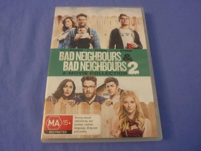 BAD NEIGHBOURS/ BAD Neighbours 2 DVD Seth Rogen Zac Efron Rose Byrne R2 ...