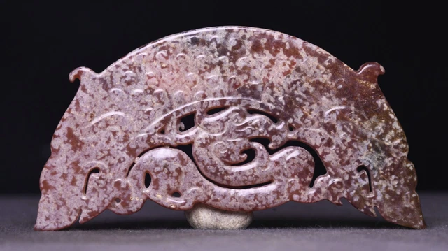 8CM NATURAL HETIAN Jade Carve Dragon Beast Jade Huang YuBi Le dragon ...