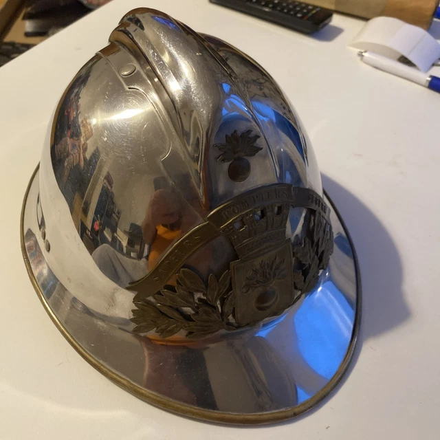 ANTIQUE POMPIERS 1800'S FRENCH OFFICER FIREMAN HELMET with LINER £63.08 ...