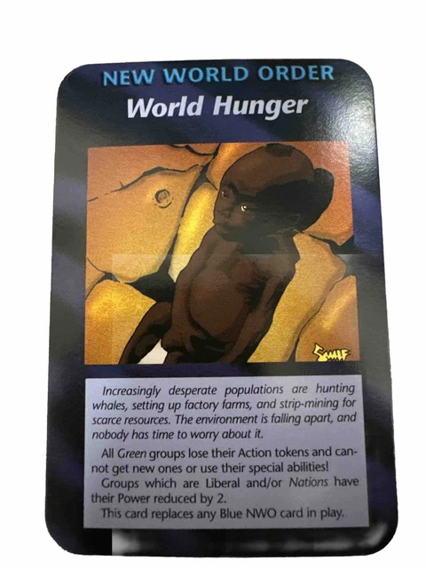 WORLD HUNGER ILLUMINATI Card Game Steve Jackson 1995 World Domination ...