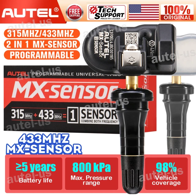 AUTEL TPMS SENSOR MX-Sensor 315MHz + 433MHz Programmable Universal ...