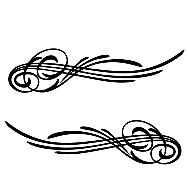 VEHICLE GRADE VINYL Pinstripe Scroll Decals truck horse floats cars ...