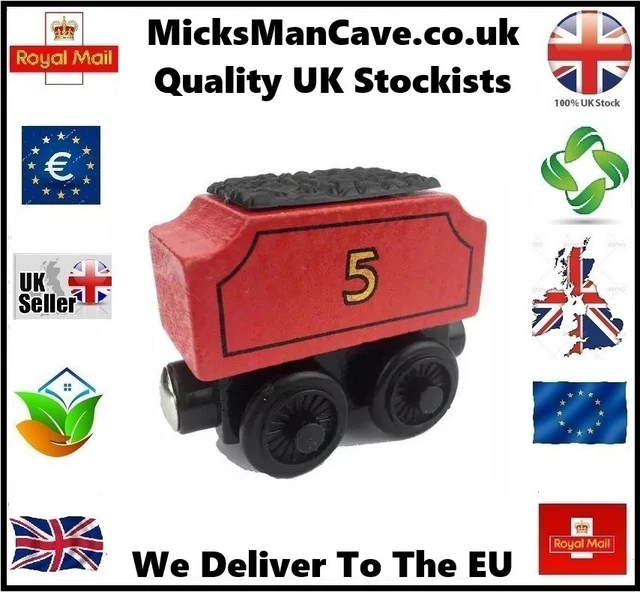 THOMAS THE TANK Engine JAMES 5 Carriage Tender Wooden Toy Train ...