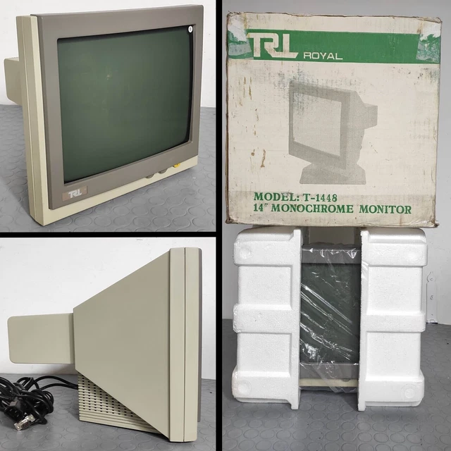 MONITOR TRL ROYAL GUASTO *New old stock* 14" CRT Monocromatico VGA Tubo ...