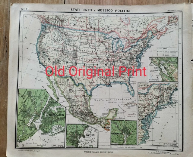 1929 MAP OLD map USA, MEXICO old antique map politicians £60.48 ...