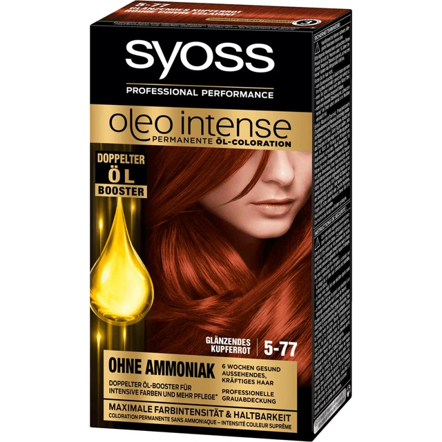 SYOSS OLEO INTENSE Permanente Öl-Coloration 5-77 Glänzendes Kupferrot ...