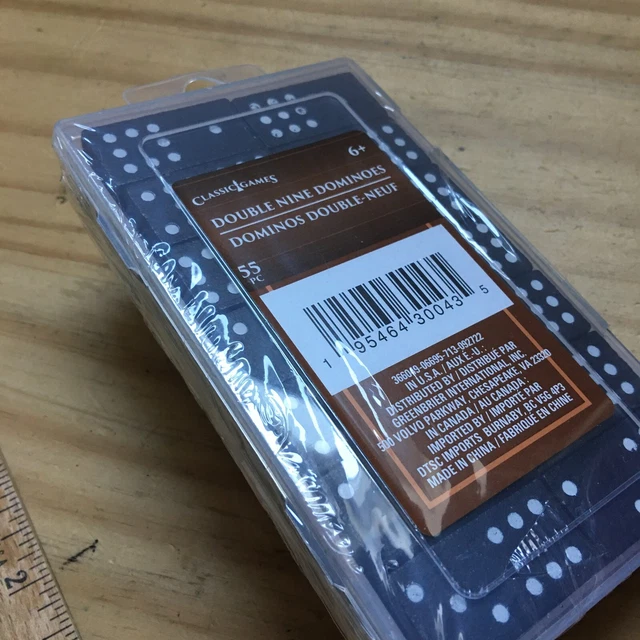 CLASSIC GAMES DOUBLE Nine Dominoes Black Set 55 PC - NEW!! £5.75 ...