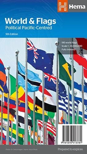 WORLD & FLAGS Map by Hema Maps [Sheet map, rolled, 1 pages, 9th Edition ...