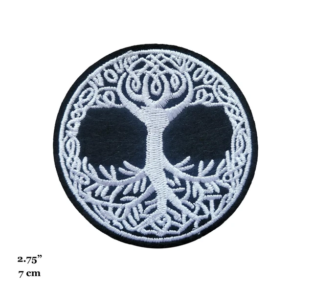 TREE OF LIFE Triple Goddess Pentagram Viking Symbol Embroidered Iron On ...
