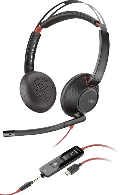 POLY BLACKWIRE 5220 USB-C Wired Stereo Headset with Boom Mic by ...