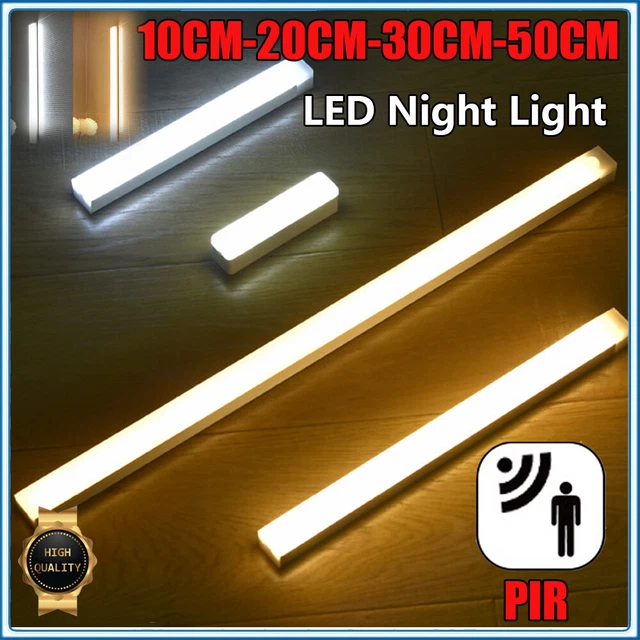 STRIP LIGHT LED PIR Motion Sensor Wireless USB Rechargeable Cabinet ...