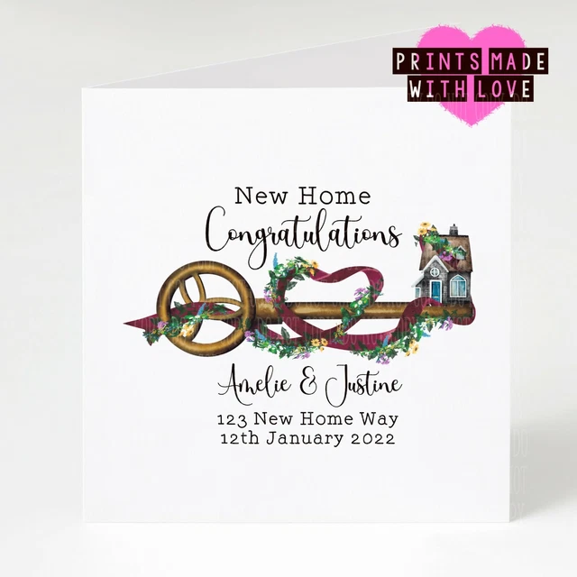 CONGRATULATION NEW HOUSE card , Moving card , Happy New home , 1st home ...