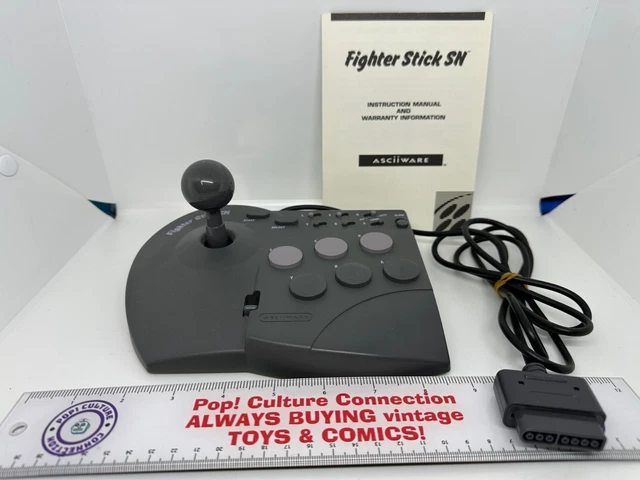 VINTAGE NINTENDO ASCIIWARE SNES Fighter Stick SN Joystick With Manual ...