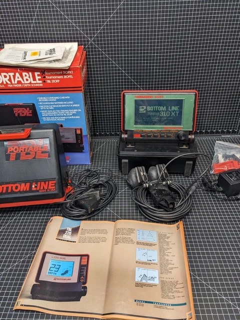 VINTAGE BOTTOM LINE Tournament 310XT 310PEL Portable Fish Finder Depth ...