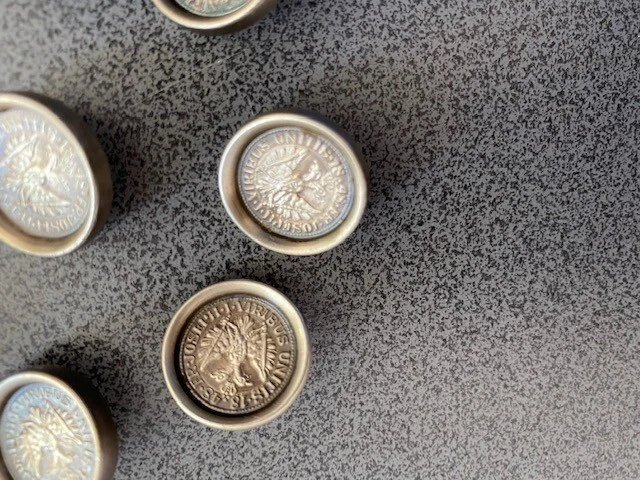 9 X ALTER Trachtenknopf Münze Fr.Joseph viribus unitis 1848 ca 20mm ...