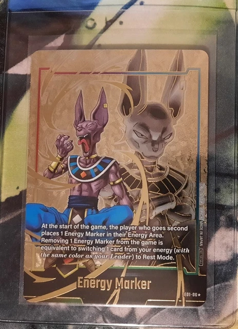 DRAGON BALL SUPER Fusion World Beerus Gold Energy Marker Promo E01-06 ...