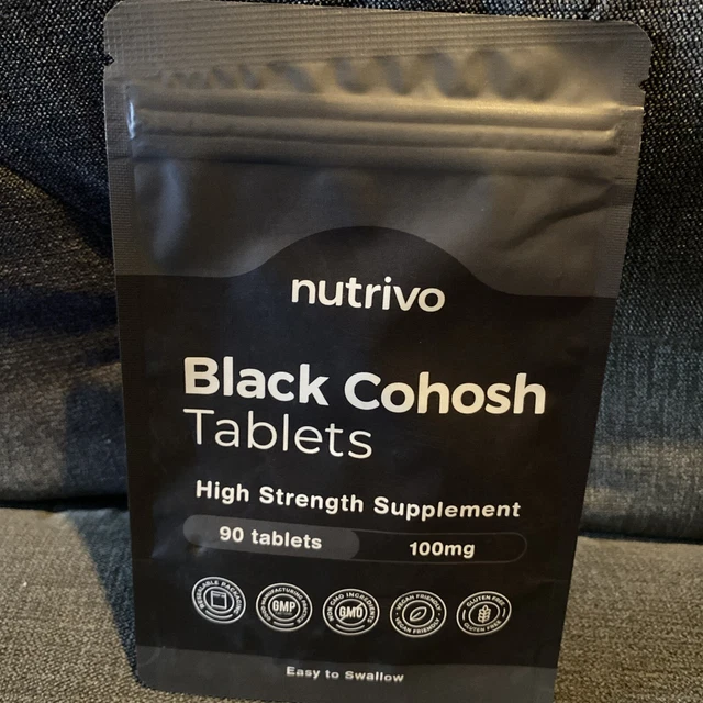 BLACK COHOSH NUTRIVO 100mgX 90 tablets, Menopause Relief, Hot Flushes ...