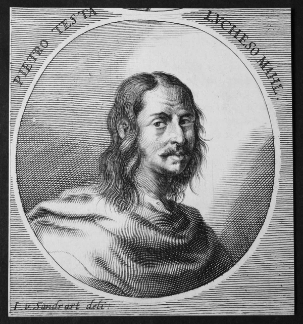 PIETRO TESTA ITALY painter Lucca copper engraving portrait engraving ...