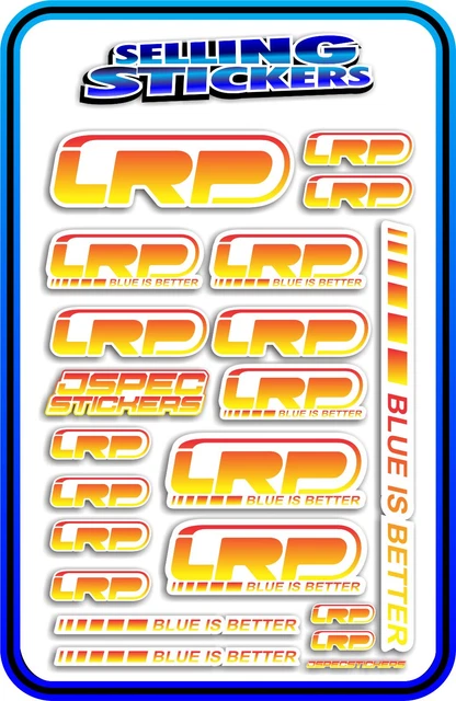 RC CAR DECALS Lrp Stickers Electric Drift Car Esc Motor Lipo Red Yellow ...
