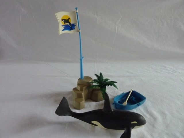 PLAYMOBIL 3865 L'ORQUE Epaulard Petite Barque Rocher Drapeau EUR 15,00 ...