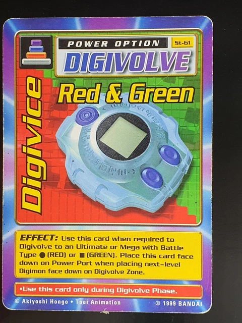 DIGIVICE RED AND Green St-61 Digimon Card 1999 Bandai $1.73 - PicClick CA