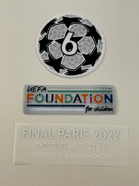LIVERPOOL FC CHAMPION League Final Paris 2022 patch badge match details ...
