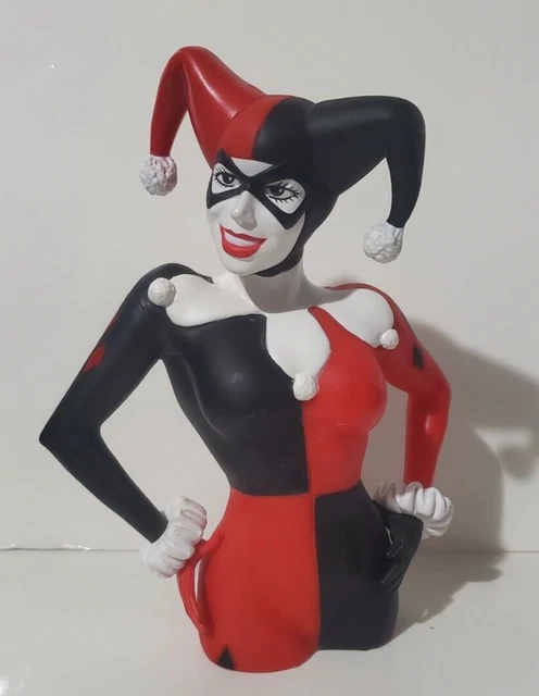 RED & BLACK DC Comics Harlequin Coin Bank Bust Monogram International ...