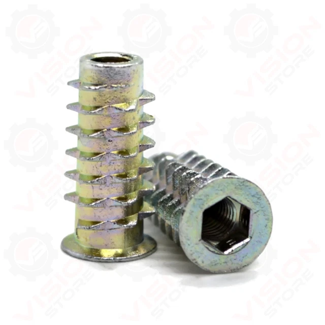 M4 M5 M6 M8 M10 Wood Insert Nuts Furniture Fixing Hex Drive Screws Metric Thread £2.49 - PicClick UK