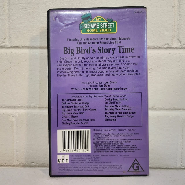 SESAME STREET - Big Bird's Story Time VHS Vintage 1991 Jim Henson ...